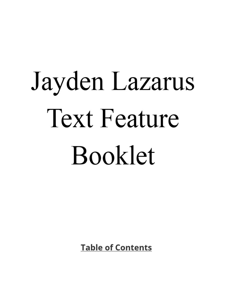 Jayden Lazarus Text Feature | PDF