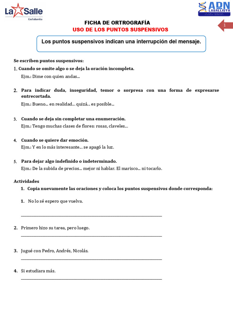 29-04 Uso de Los Puntos Suspensivos. | PDF
