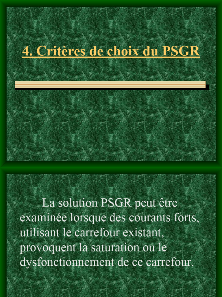 Critères de Choix Du PSGR | PDF