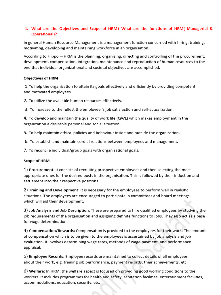 HRM Notes | PDF | Motivation | Motivational HRM Notes | PDF | Motivation | Motivational