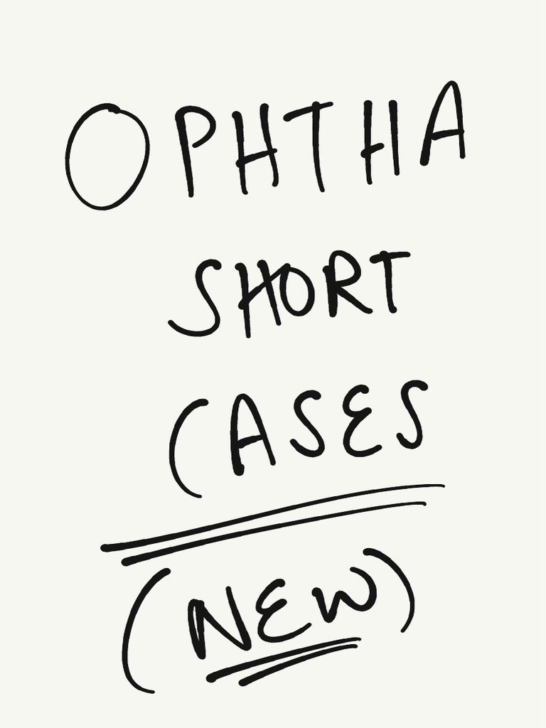 Ophtha Short Cases | PDF