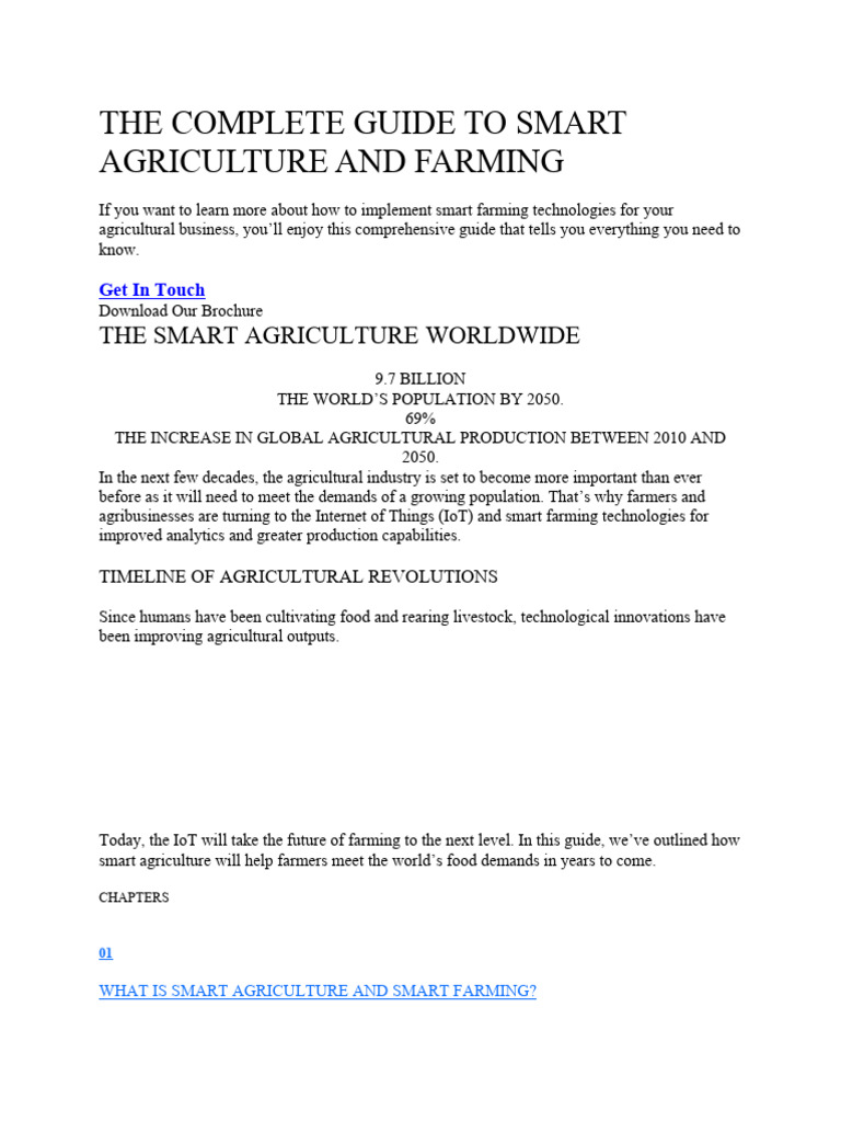 THE COMPLETE GUIDE TO Smart Farming | PDF | Agriculture | Internet Of ...