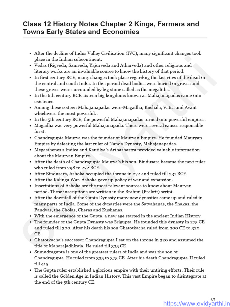Notes Chapter 2 Kings Farmers and Towns Early States and Economies ...