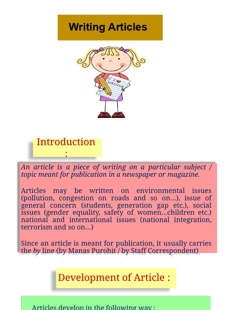 Article Writing - PDF Class-VII | PDF