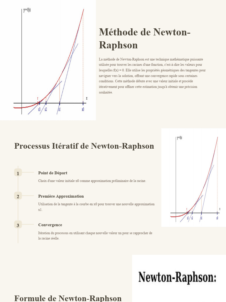 Methode de Newton Raphson | PDF | Analyse numérique | Mathématiques élémentaires
