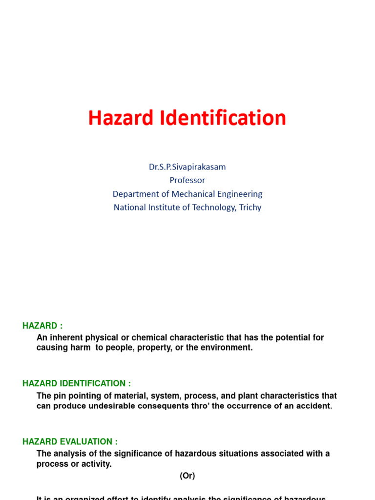 Introduction - Hazard Identification | PDF | Hazards | Occupational Safety And Health
