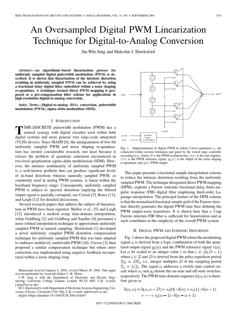 An Oversampled Digital PWM Technique For Dac | Download Free PDF | Digital To Analog Converter ...