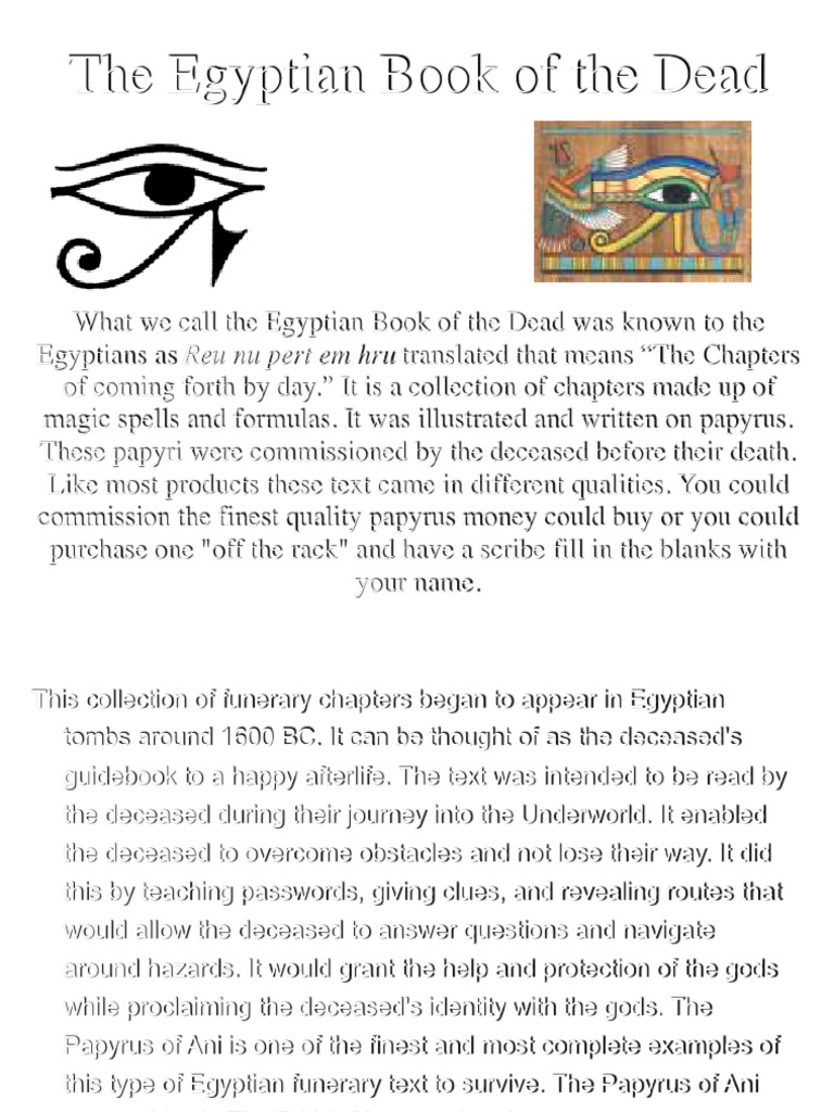 The Egyptian Book of The Dead Lsrhsnet Egyptian Book of The Dead What We Call | PDF | Ancient ...