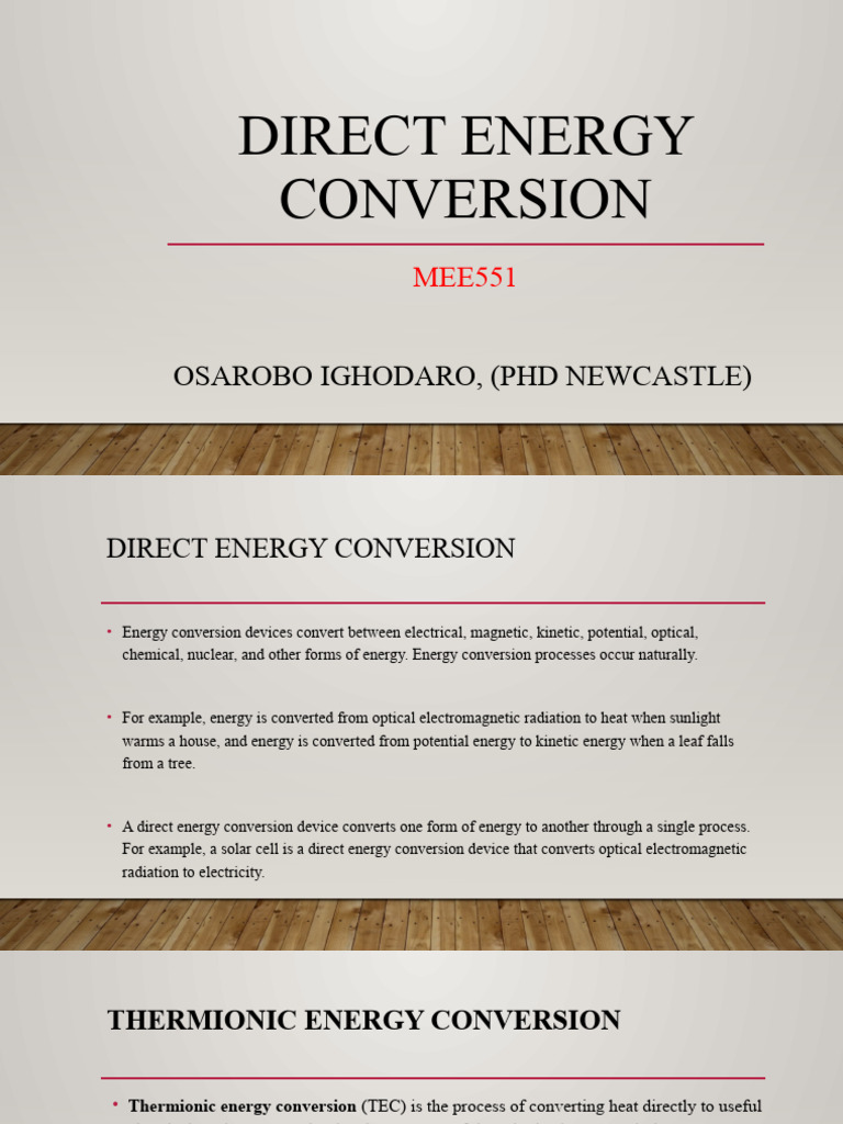 Direct Energy Conversion (1) - 551 | PDF | Energy Storage | Fuel Cell