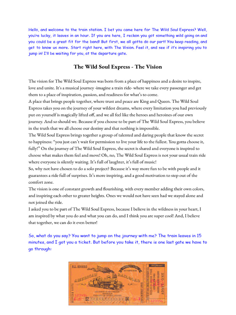 The Wild Soul Express - The Vision | PDF