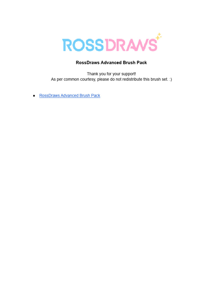 RossDraws Advanced Brush Pack Download | PDF