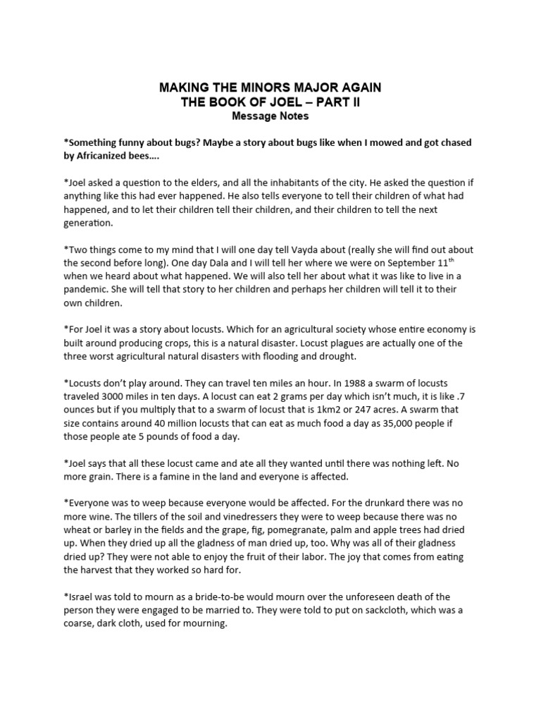 Making The Minors Major Again Joelb | PDF | Mercy | Sacrifice