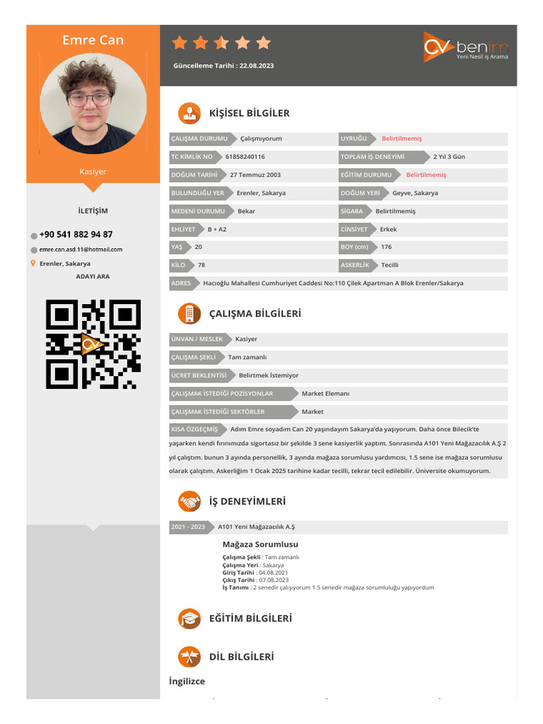 Emre Can - CvBenim | PDF