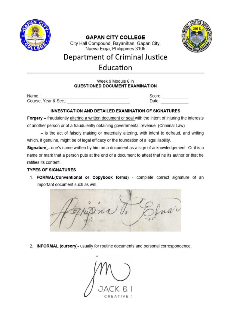Module 5 6 QDE ... | PDF | Forgery | Signature