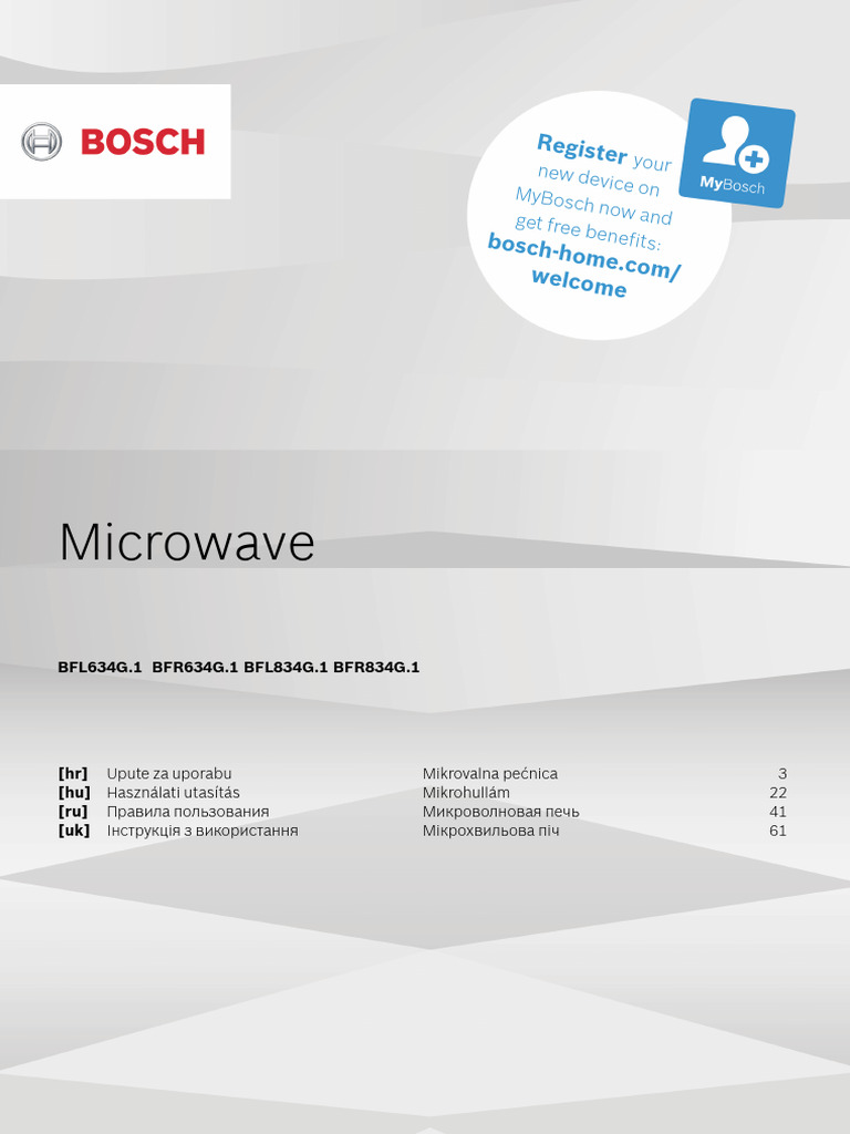 Bosch BFR634GS1 Microwave | PDF