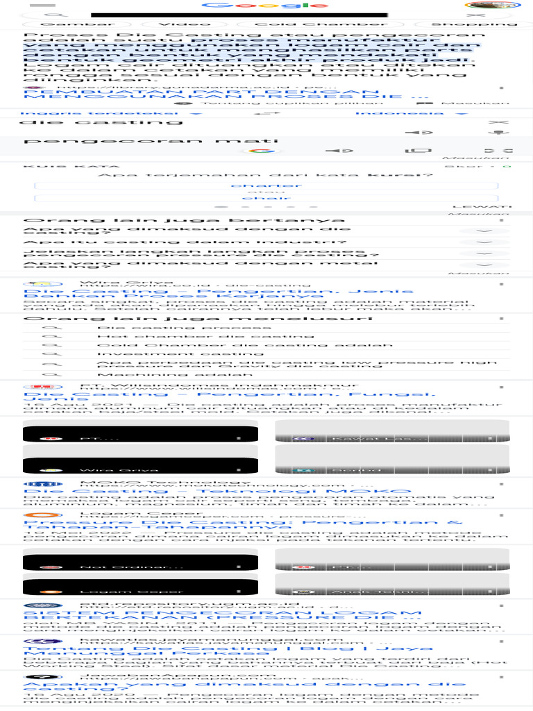 Die Casting Artinya - Penelusuran Google | PDF