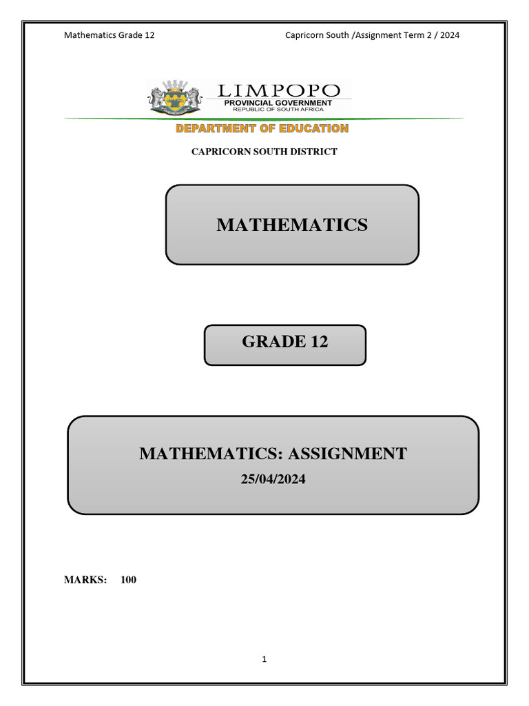 2024 Grade 12 Assignment | Download Free PDF | Circle | Classical Geometry