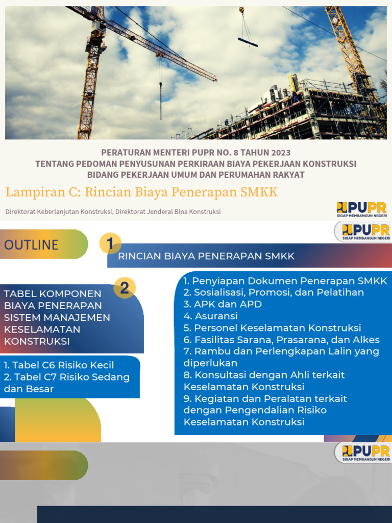 Lampiran C (Rincian Biaya Penerapan SMKK) Pemutakhiran Permen 8 2023 | PDF