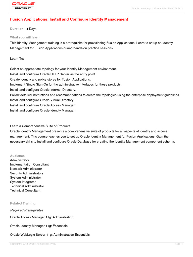 Fusion Applications Install and Configure Identity Management ...