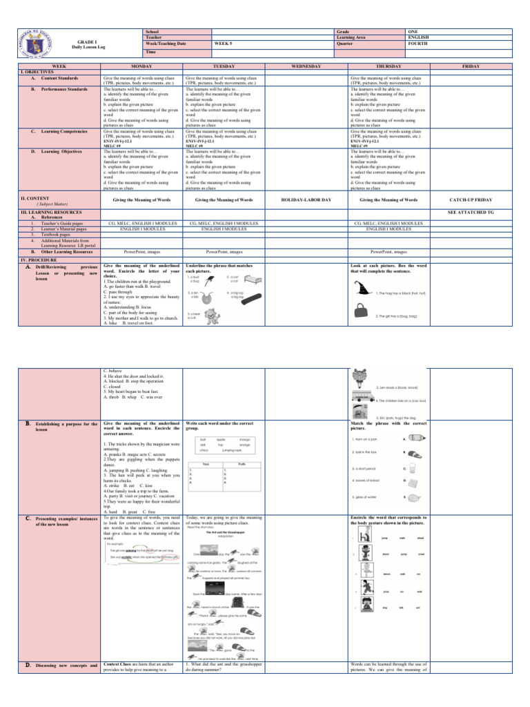 W5 Q4 English | PDF | Learning | Cognition