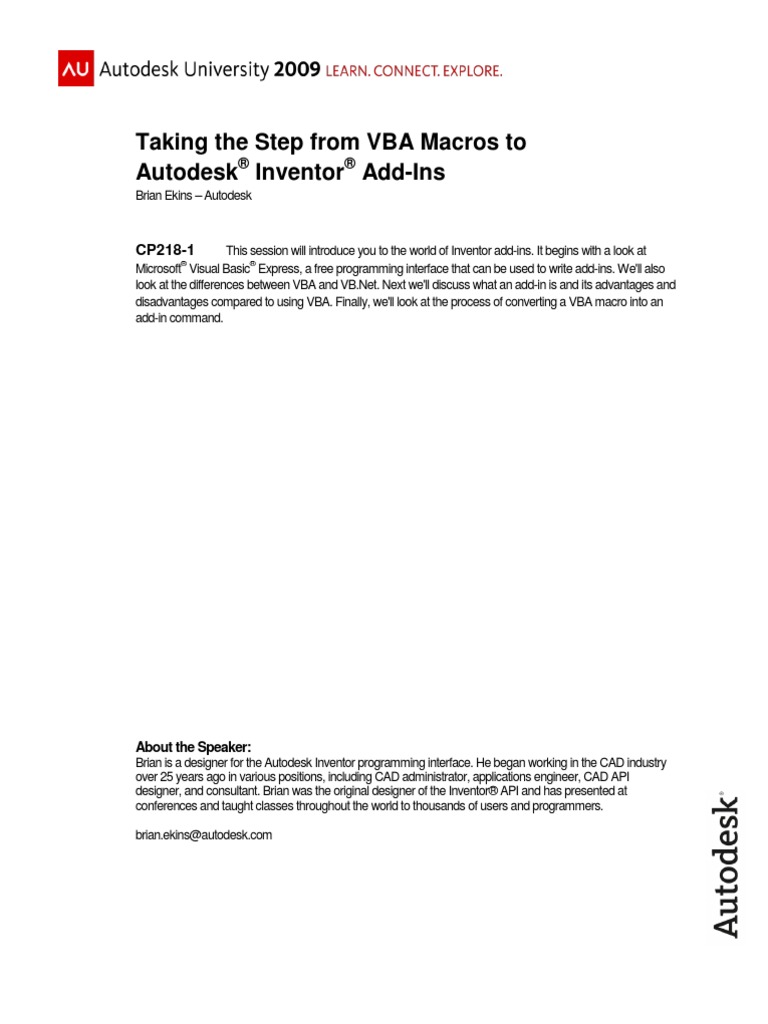 Inventor AddIN | PDF | Visual Basic For Applications | Microsoft Visual ...