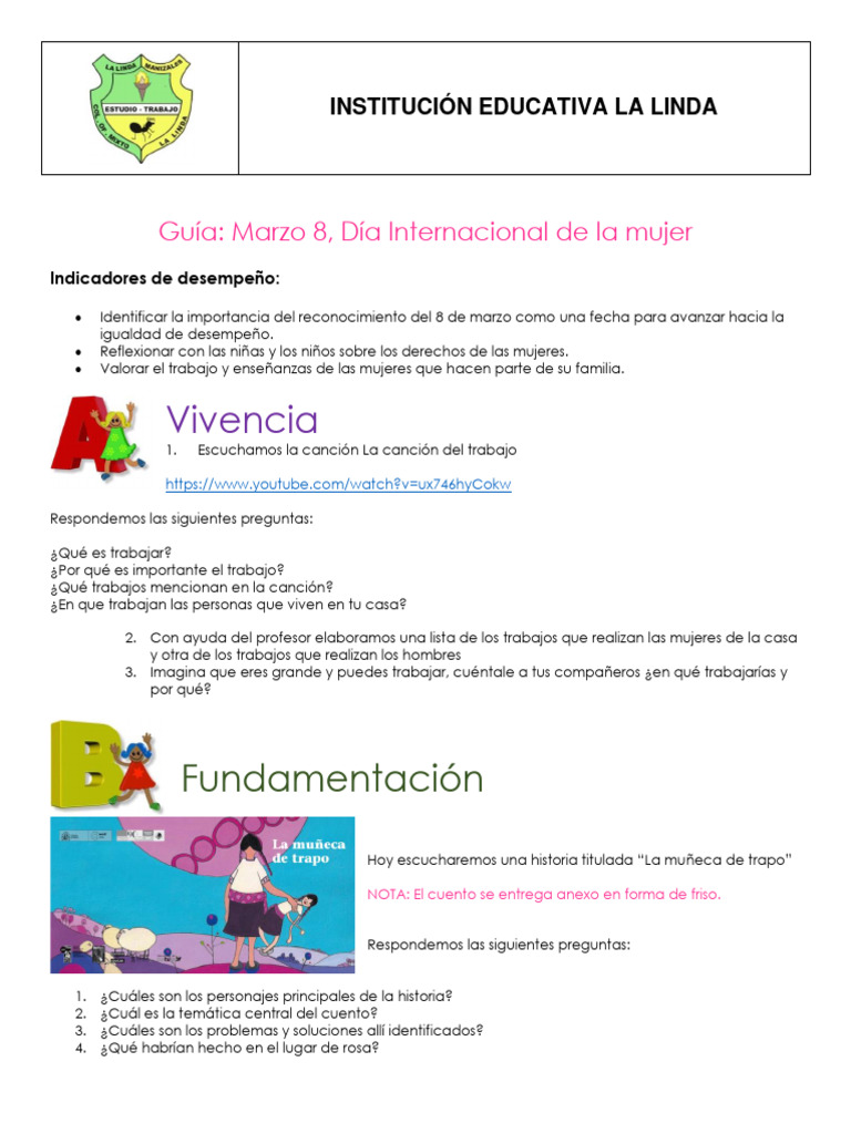 Día Internacional de la Mujer: Reflexión y Actividades | PDF | Mujer ...