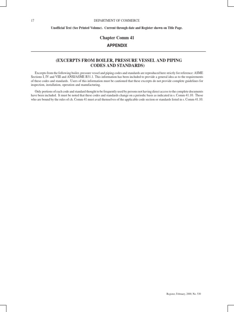 Excerpts From Boiler, Pressure Vessel & Piping Codes & Standards | PDF ...