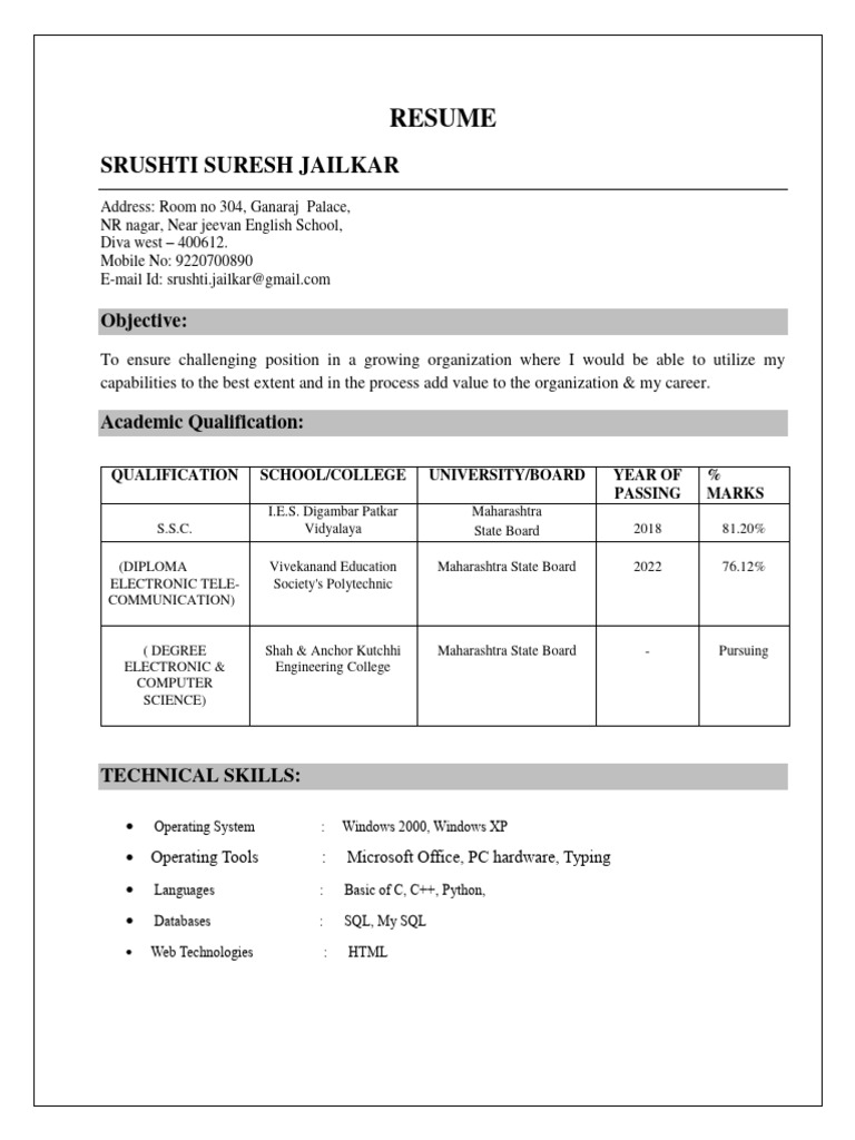 Entry-Level Tech Resume | PDF