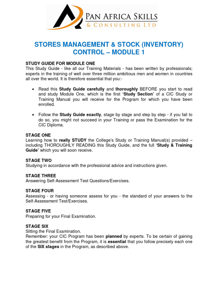 Stores Management and Inventoty Control Module 1 | Download Free PDF ...