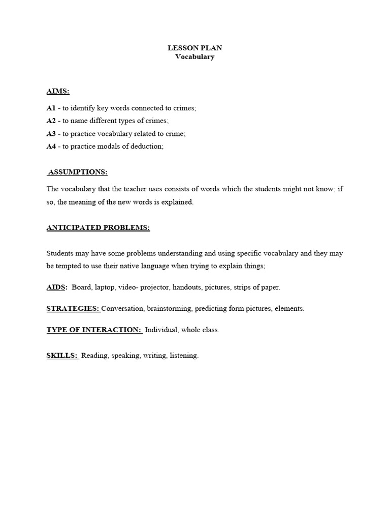 Lesson Plan | PDF | Lesson Plan | Theft
