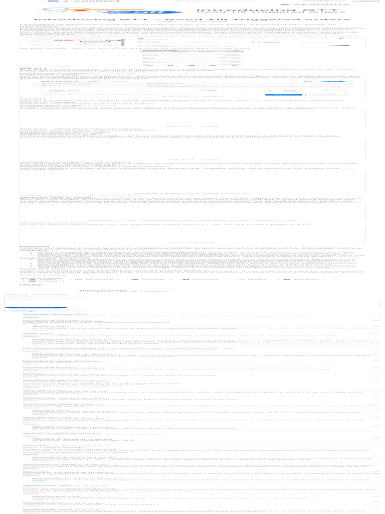 Introducing GTT - Good Till Triggered Orders - Z | Download Free PDF | Order (Exchange ...