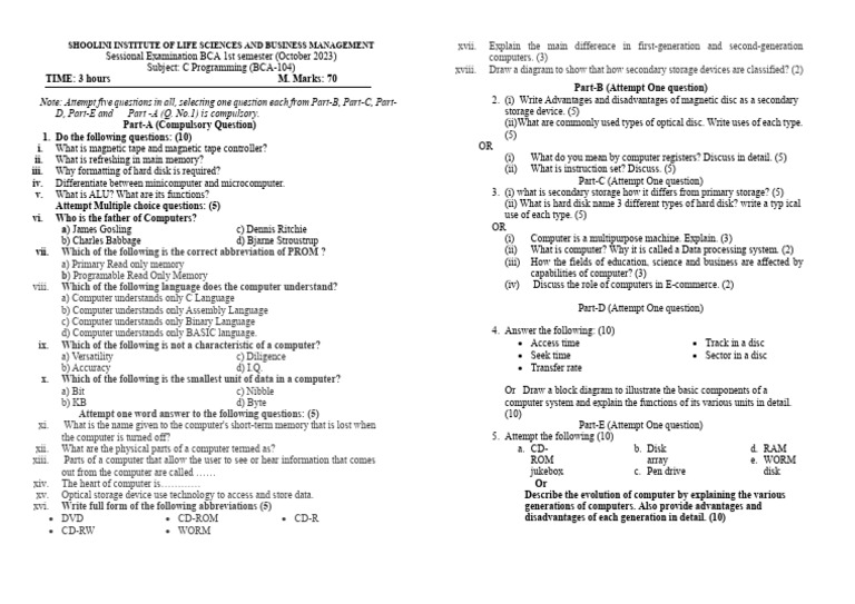Fundamentals of Computer | PDF | Computer Data Storage | Read Only Memory