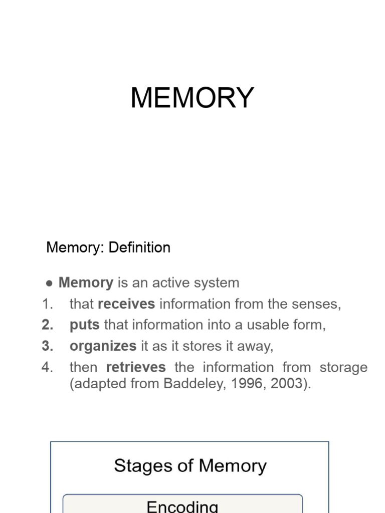 MEMORY Ugc | PDF | Recall (Memory) | Memory