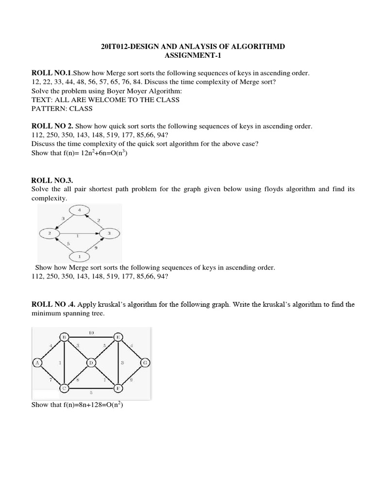 Daa Assignment | PDF | Time Complexity | Dynamic Programming Daa Assignment | PDF | Time Complexity | Dynamic Programming
