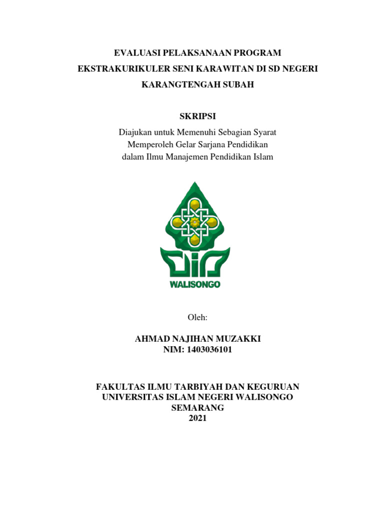 Evaluasi Program Ekstra Karawitan | PDF