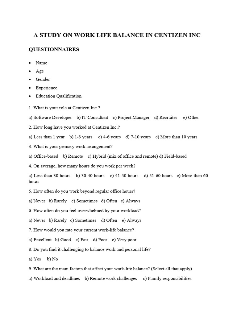 Questionnaire | PDF | Social Psychology | Psychology