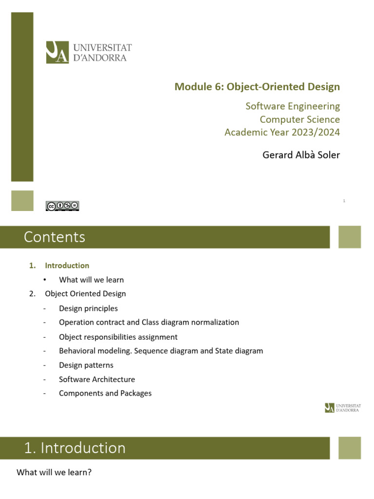 Module6 Object Oriented Design Design Principles Pdf Class Computer Programming