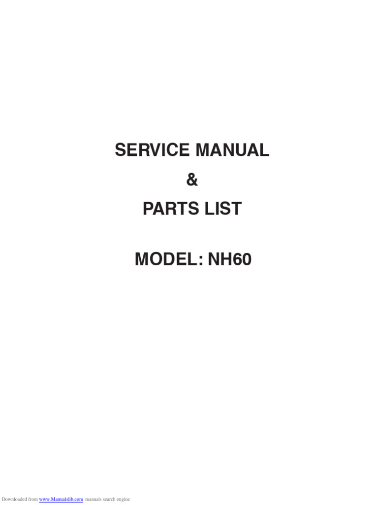 NH60 Service Manual | PDF | Sewing Machine | Sewing Needle