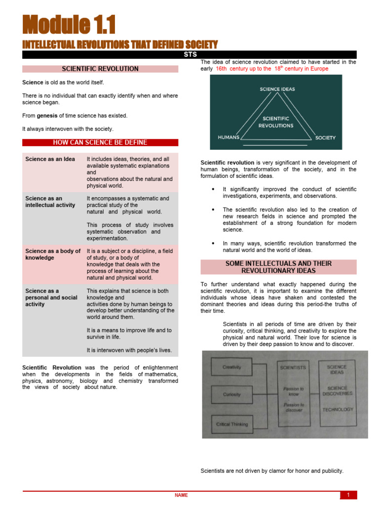 STS - Module 1.1 | Download Free PDF | Science | Scientific Revolution