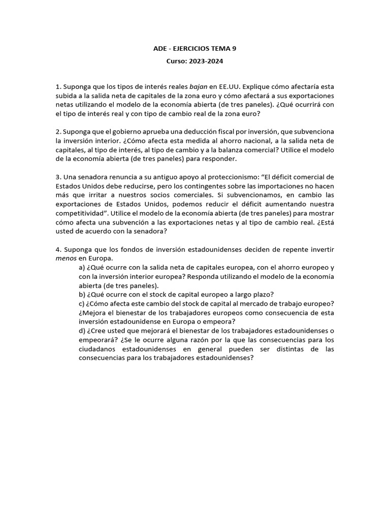 Ejercicios Tema 9 | PDF