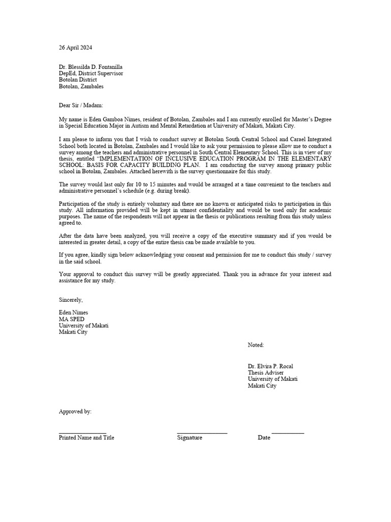 Permission Letter | PDF | Thesis