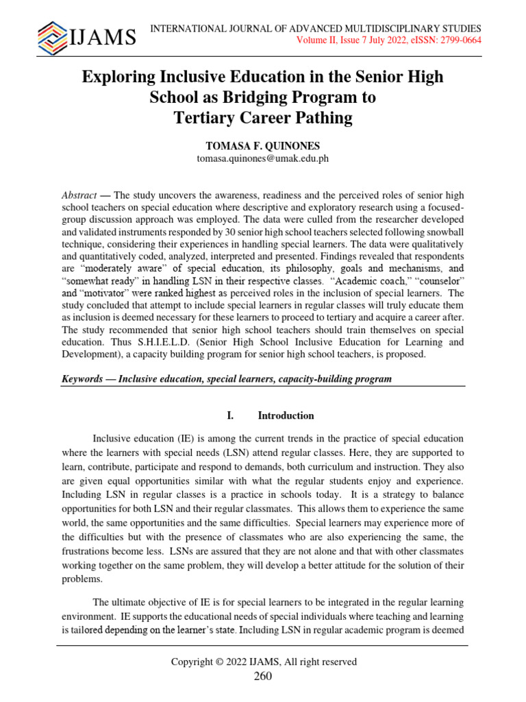 SHS Inclusive Education | PDF | Inclusion (Education) | Special Education