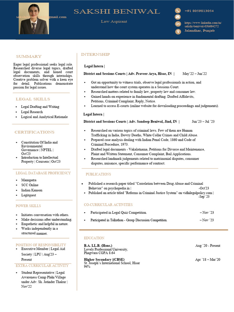 Sakshi Final CV | PDF | Government | Public Law