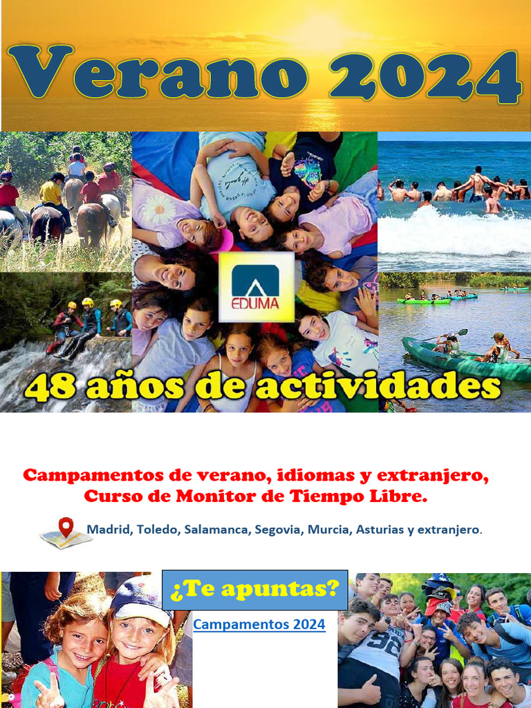 2024 Catalogo Campamentos de Verano | PDF | Cámping | Madrid