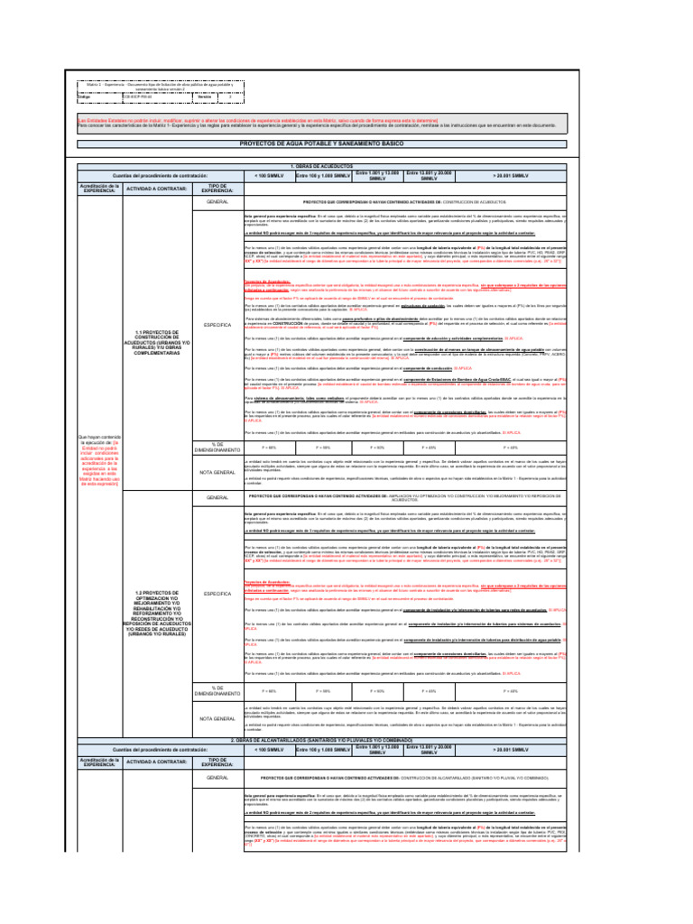 Matriz 1 - Experiencia CCE-EICP-FM-44 (Obra Pública) | PDF ...
