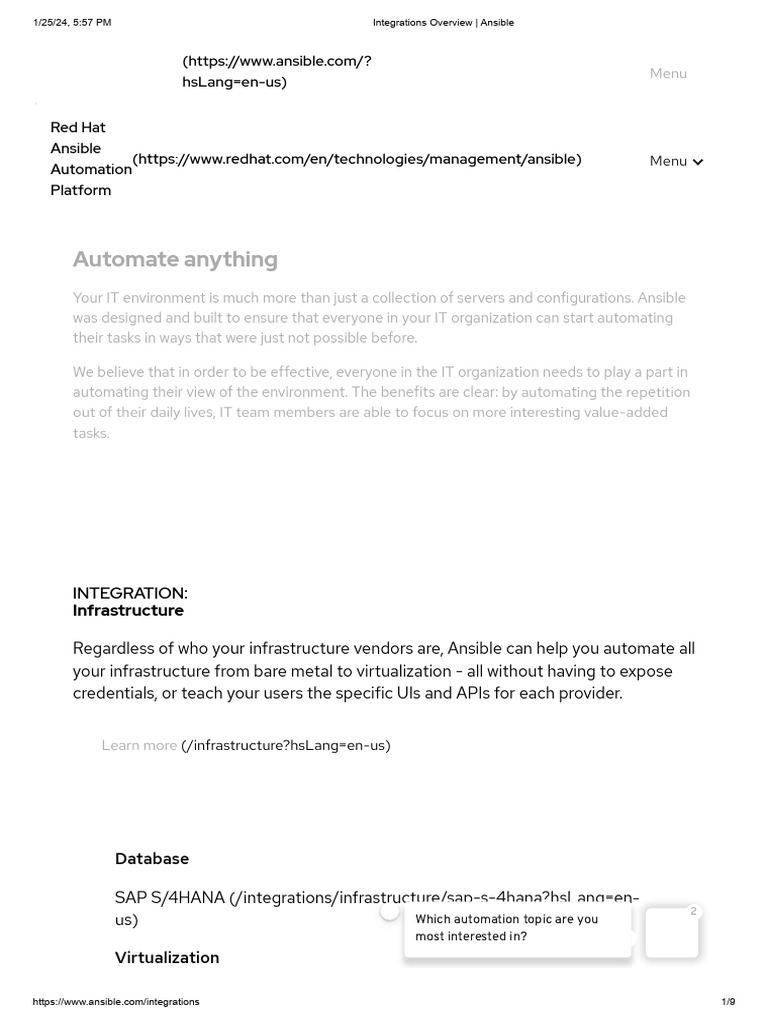 12.2.13 - Integrations Overview - Ansible | PDF | Cloud Computing | Computer Engineering