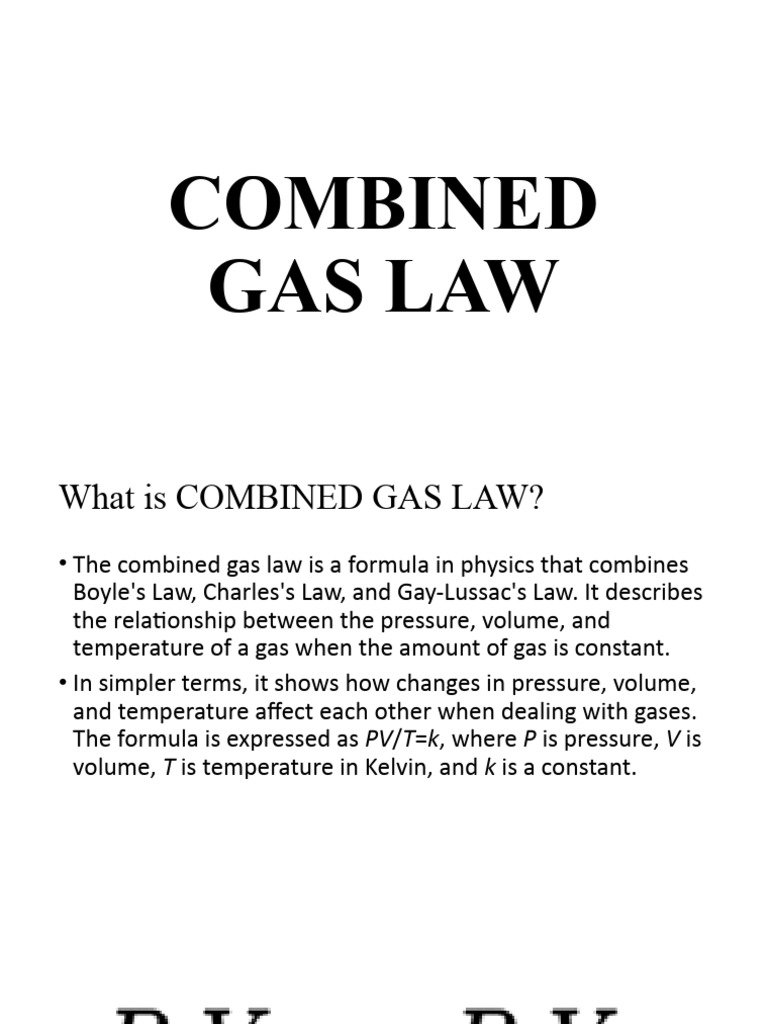COMBINED GAS LAW To Be Sent | PDF | Gases | Atmosphere