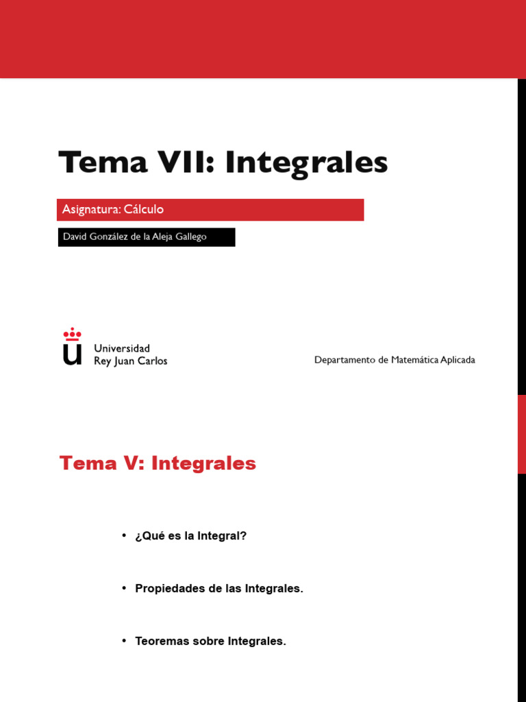Tema 7 - Integrales | PDF | Integral | Matemáticas