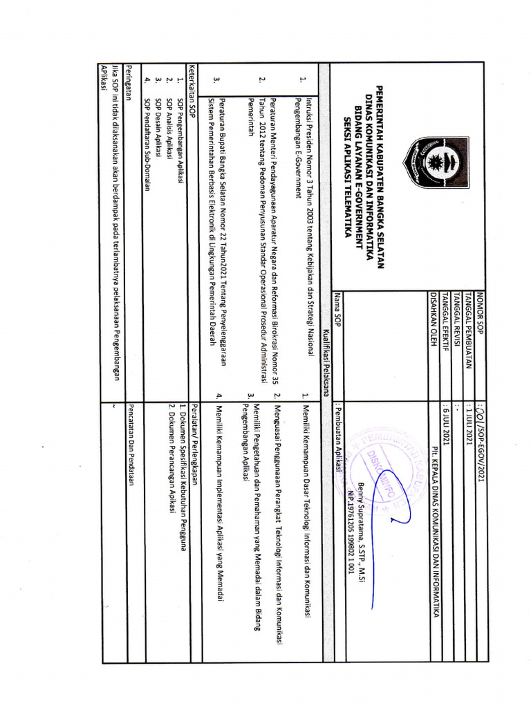 SOP Pembuatan Aplikasi | PDF