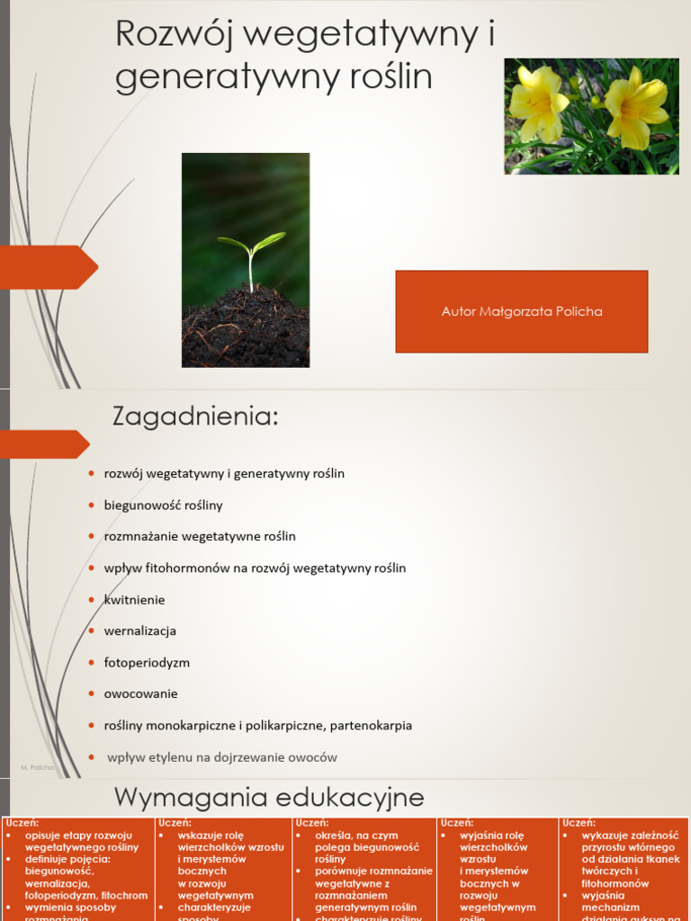 Rozwoj Wegetatywny I Generatywny Rolin Policha1 | PDF